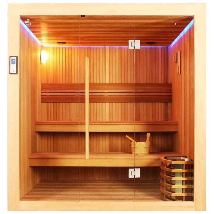 Sauna à vapeur pour 6 personnes en bois 200x170x210 cm | Maisons du Monde