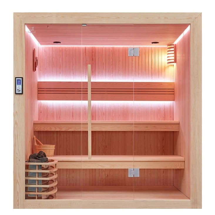 Sauna à vapeur pour 6 personnes en bois 200x170x210 cm | Maisons du Monde