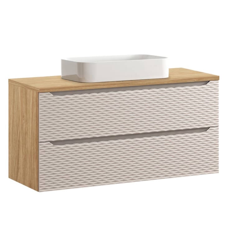 Mueble lavabo 2 cajones estratificado beige marrón Elora | Maisons du Monde