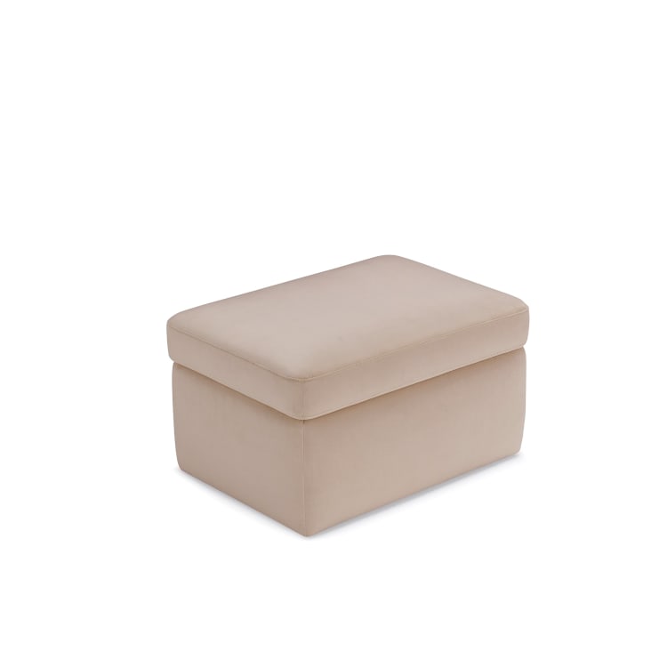 Pouf de rangement fabriqué en Italie en velours camel 75x45 cm ...