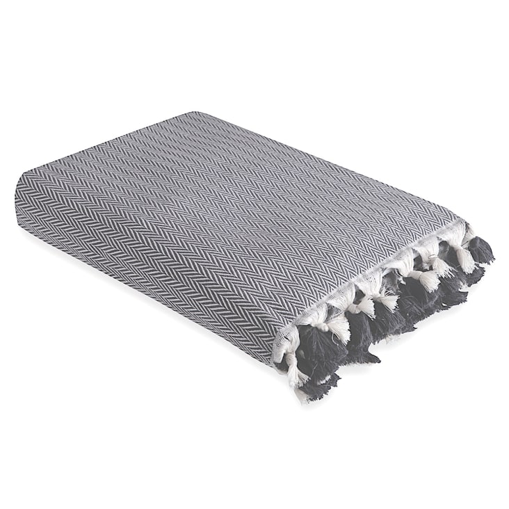 Plaid coton gris moyen 130x170 Megeve | Maisons du Monde