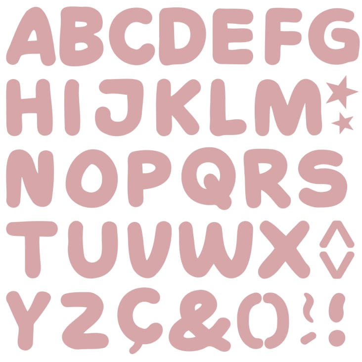 Vinilo infantil letras abecedario (grande) en rosa Alfabeto xl ...