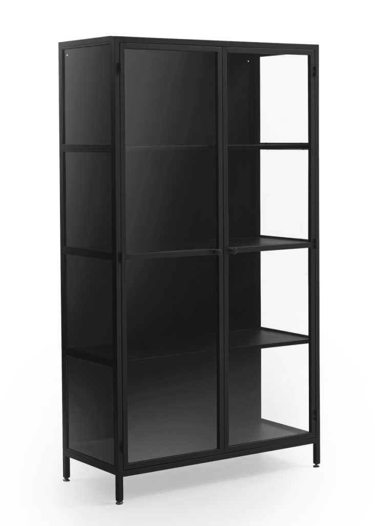 Vitrina puertas y laterales de cristal estructura metal negra | Maisons ...