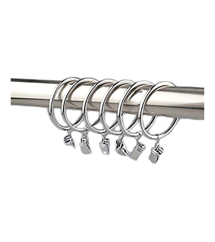 10 Anneaux pour Rideaux avec Pince ø 35mm - Nickel | Maisons du Monde