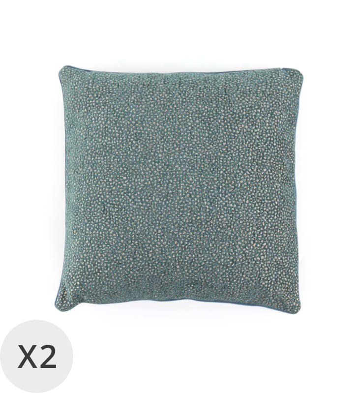 Set de 2 coussins en velours vert texture 45 x 45 cm Oscar | Maisons du ...