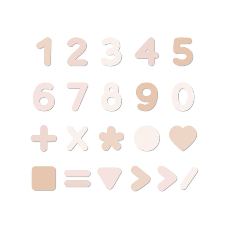 Aimants chiffres et symboles mathématiques rose Magneticnumbers ...