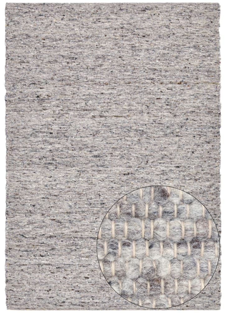Alfombra tejida a mano de lana natural color gris 190x290 Alm-glück ...