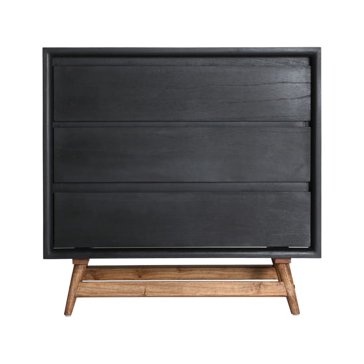 Cómoda de madera mindi en color negro de 90x40x86cm | Maisons du Monde