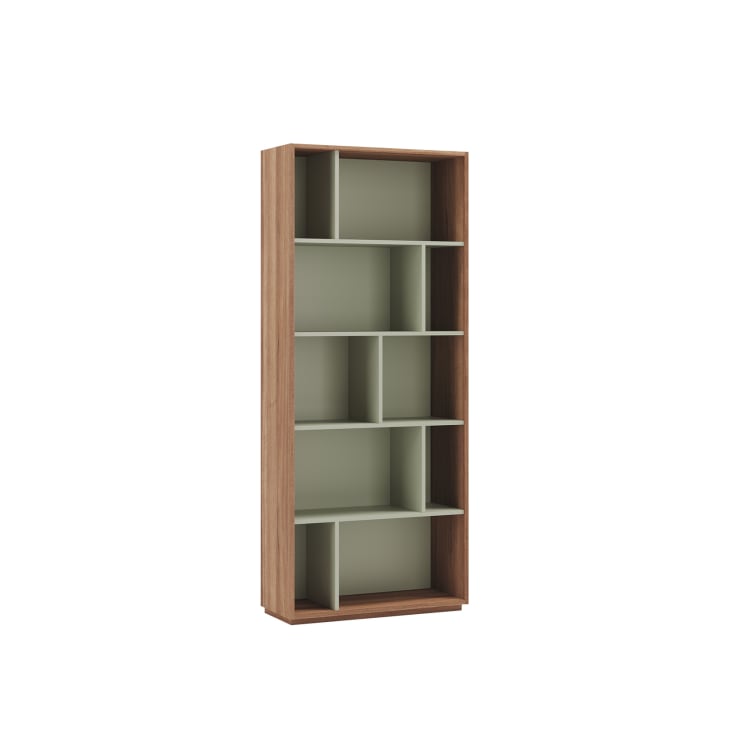 Libreria in melaminico noce e verde 191x80x32 cm Nack | Maisons du Monde