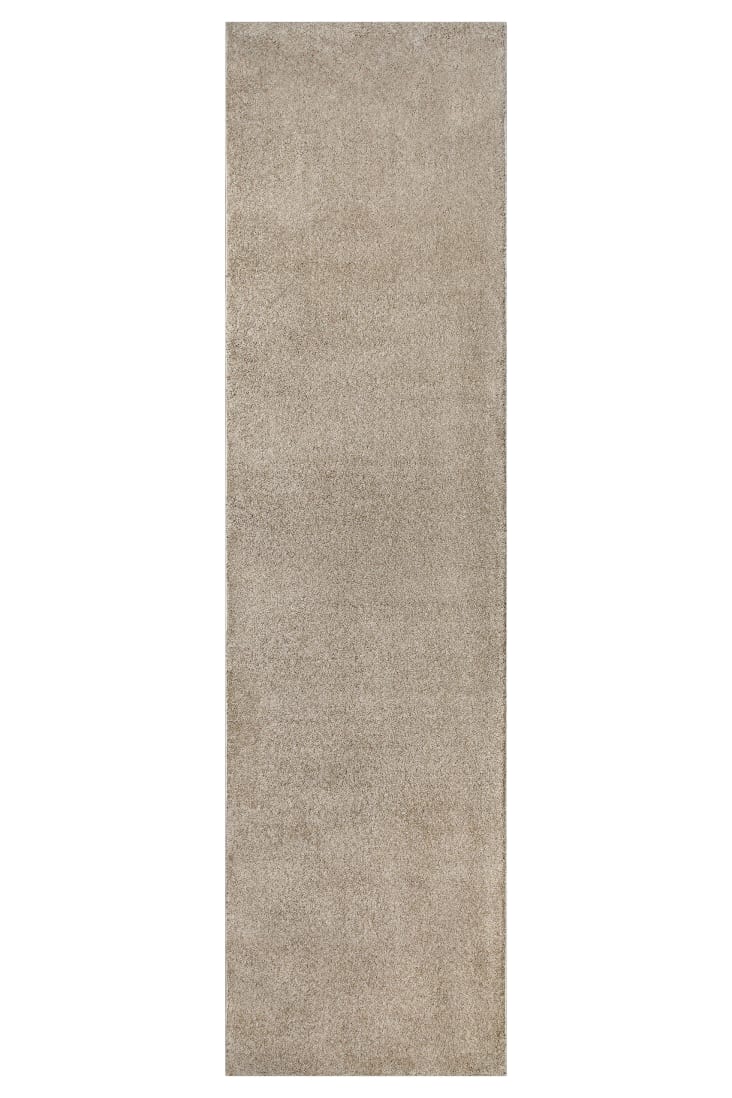 Tapis uni poils ras beige sable belle densité 80x400 Whog | Maisons du ...