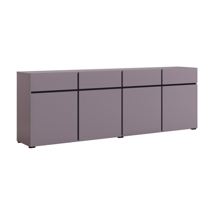 Buffet 4 ante 4 cassetti effetto legno viola 78,5cm Lilia | Maisons du ...