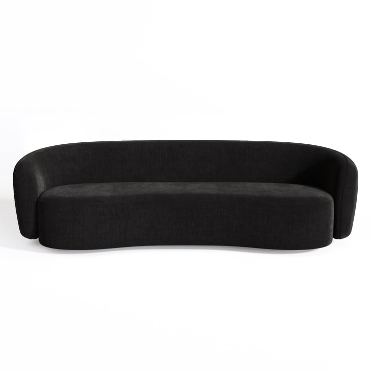 Canapé 3 places tissu tramé toucher doux noir 210cm Kate | Maisons du Monde