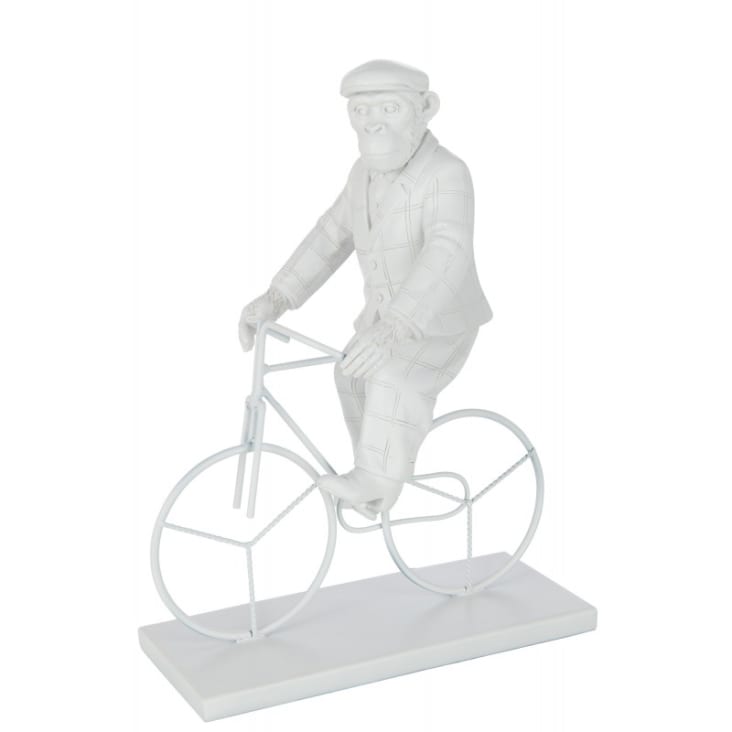 Scimmia di bicicletta in plastica bianca 26x14x34 cm | Maisons du Monde