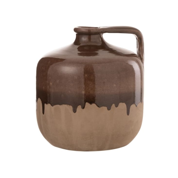Cruche avec anse en céramique marron 17x17x18 cm | Maisons du Monde