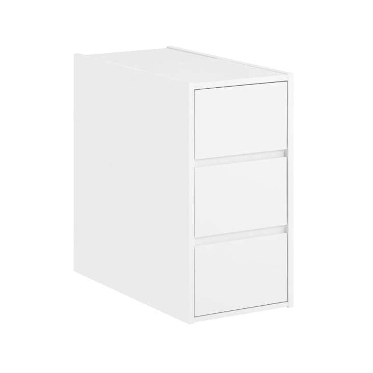 Comodino letto con 3 cassetti tavolino bianco | Maisons du Monde