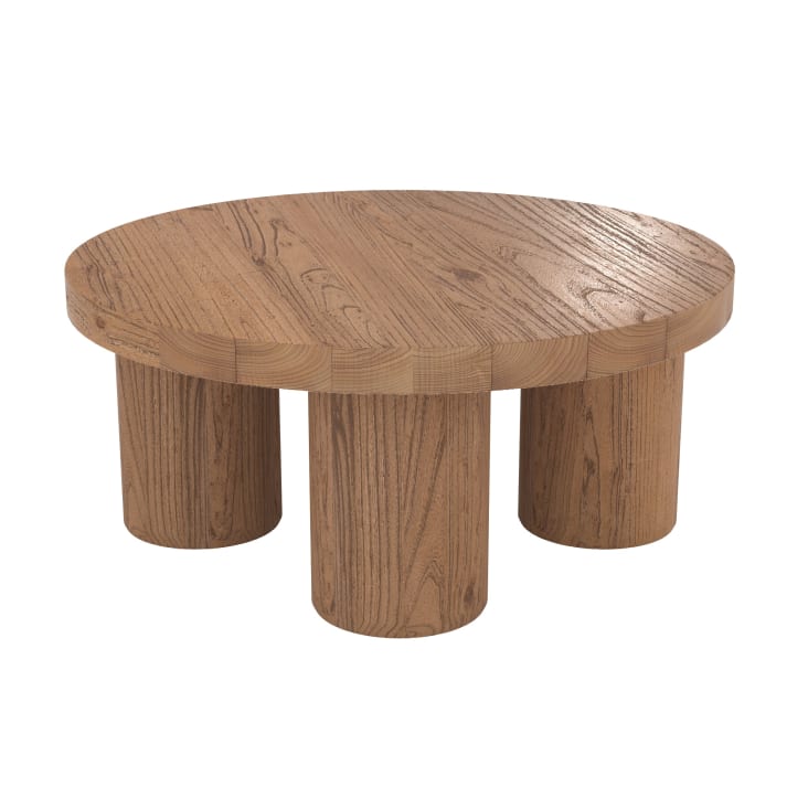 Tavolino rotondo in legno di olmo Paula | Maisons du Monde