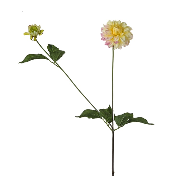 Tallo de dalia artificial con capullo amarillo pálido h69 | Maisons du ...
