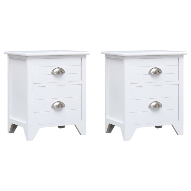 Set di 2 Comodini in legno bianco 38x28x45 cm | Maisons du Monde