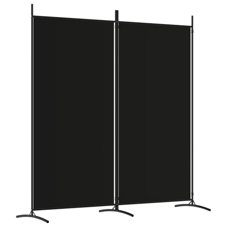 Biombo divisor de 2 paneles de tela negro 175x180 cm | Maisons du Monde