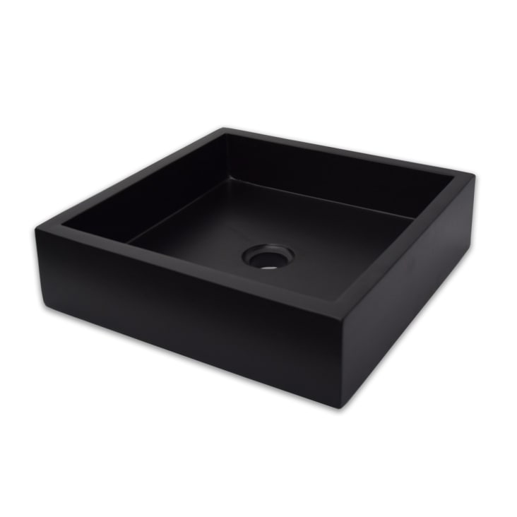 Vasque à poser effet béton noir 38×38 cm Arlecchino | Maisons du Monde