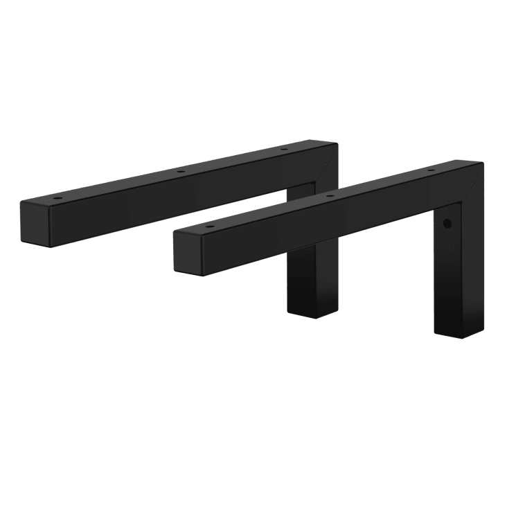 Set 2 soportes de pared angulares para estante flotante acero negro ...