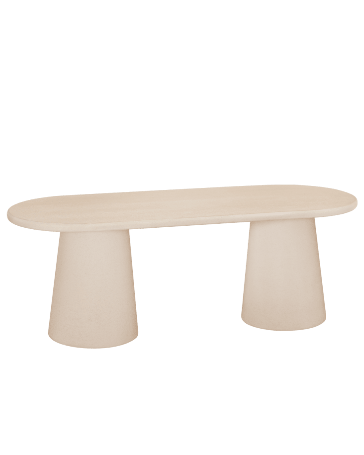 Table de salle à manger ovale en microciment beige 160x75cm Mocca ...