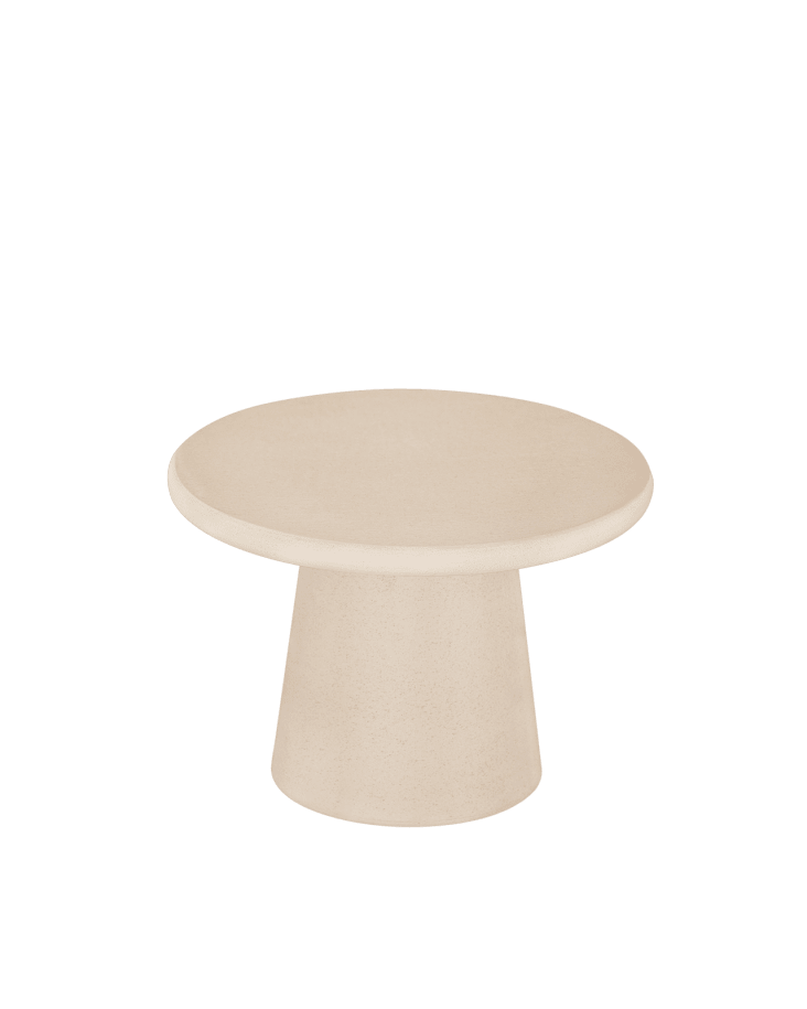 Table basse ronde en microciment beige 80x43cm Mocca | Maisons du Monde
