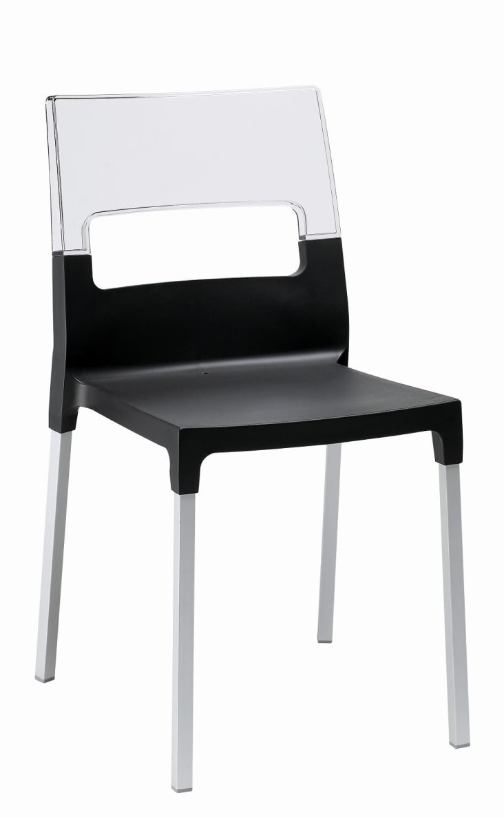 Chaise design en plastique gris Diva | Maisons du Monde