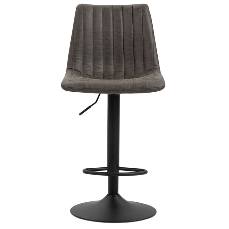 Tabourets de bar en simili cuir (x2), gris Veneza | Maisons du Monde