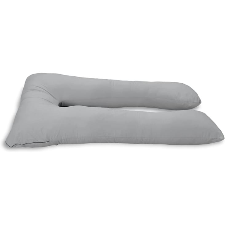 Coussin de grossesse déhoussable en coton 140x80 cm gris | Maisons du Monde