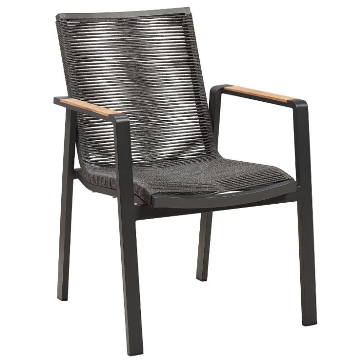 NOFFY Fauteuil repas gris L65 x P60 x H88.5 cm | Maisons du Monde