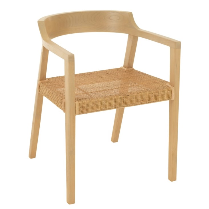 Chaise avec accoudoirs en bois de tek naturel 55x55x71 cm | Maisons du ...