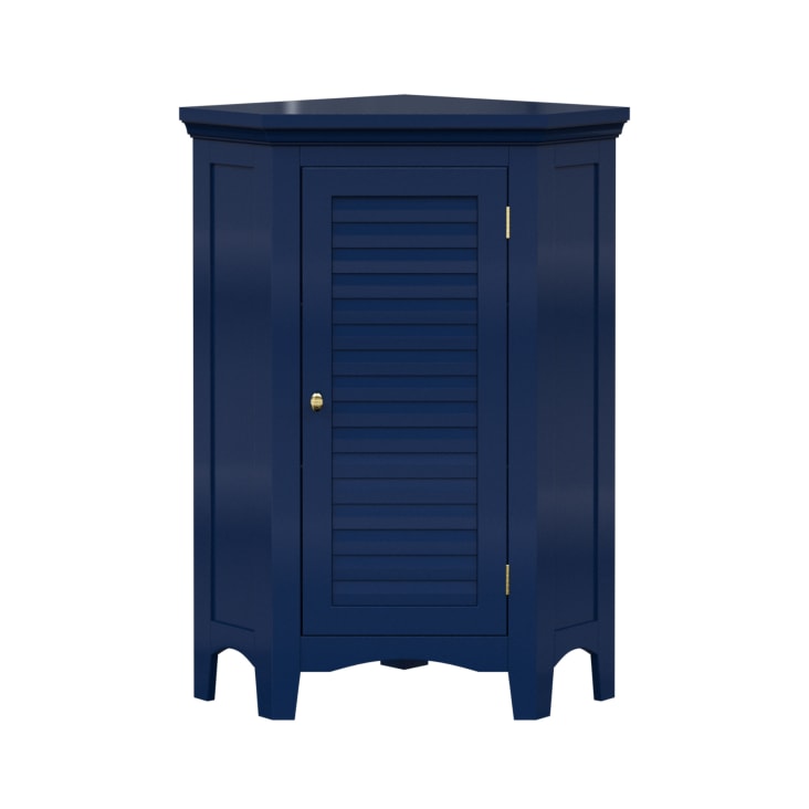 Meuble de rangement sur pied effet bois bleu porte persienne Glancy ...