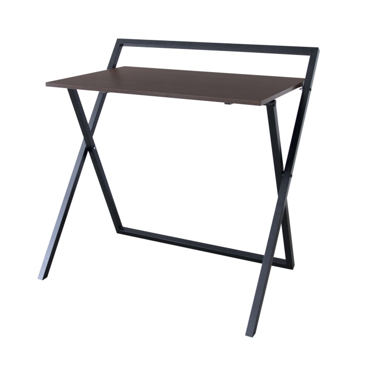 Escritorio compacto de mdf negro plegable | Maisons du Monde