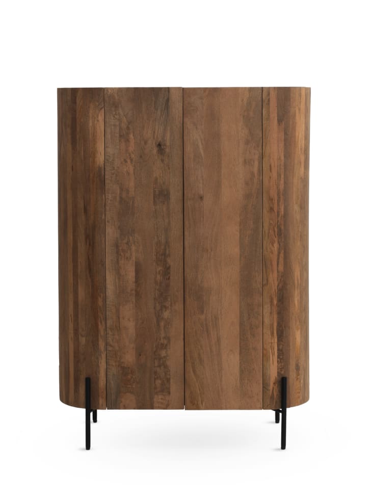 Buffet haut de forme elliptique 2 portes en bois de manguier massif ...