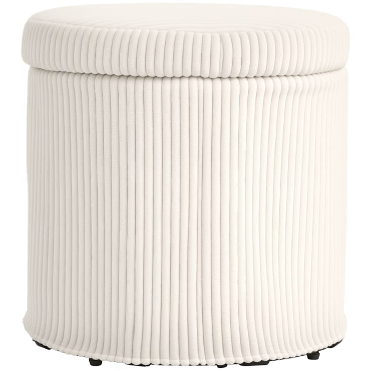 Pouf rangement 32 l velours côtelé beige Homcom | Maisons du Monde