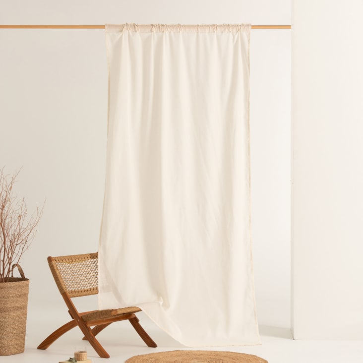 Tenda con passanti in cotone tina unita ecru 150x270 cm Duna | Maisons ...