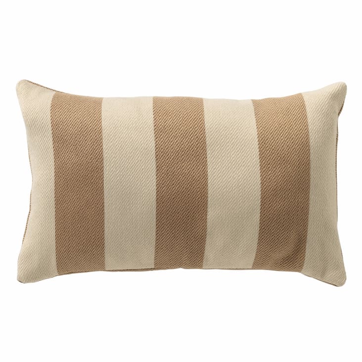 Housse de coussin d'extérieur Marron 30x50 cm - avec motif rayé ...