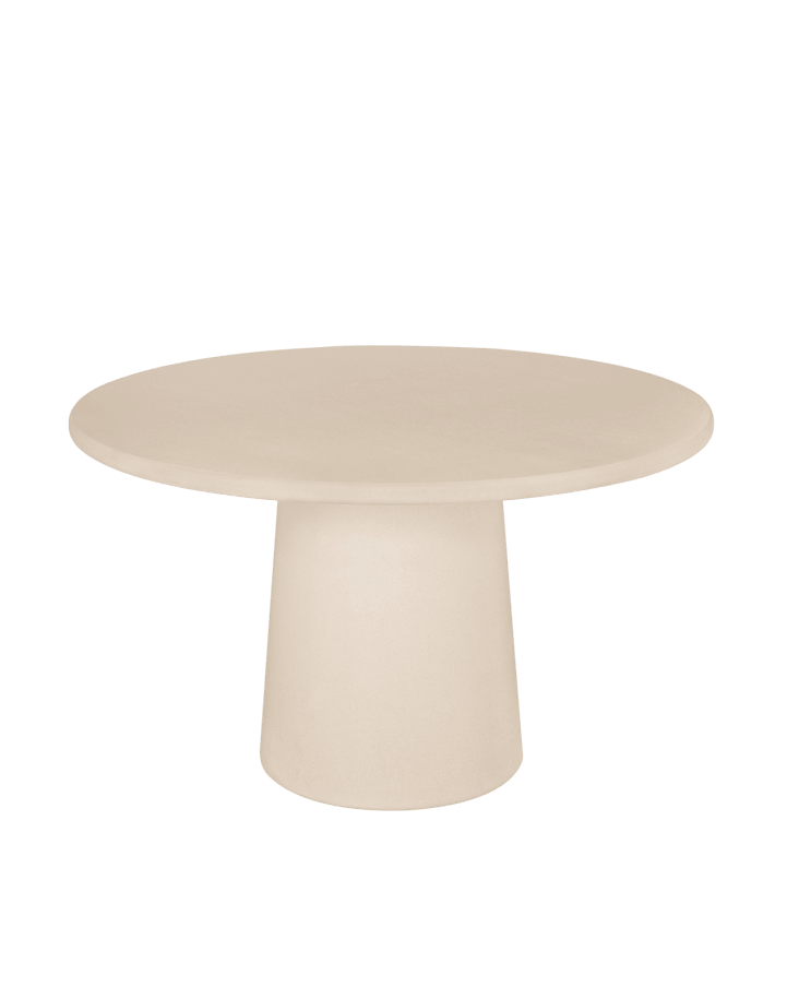 Mesa de comedor redonda de microcemento tono beige 160x75cm Mocca ...