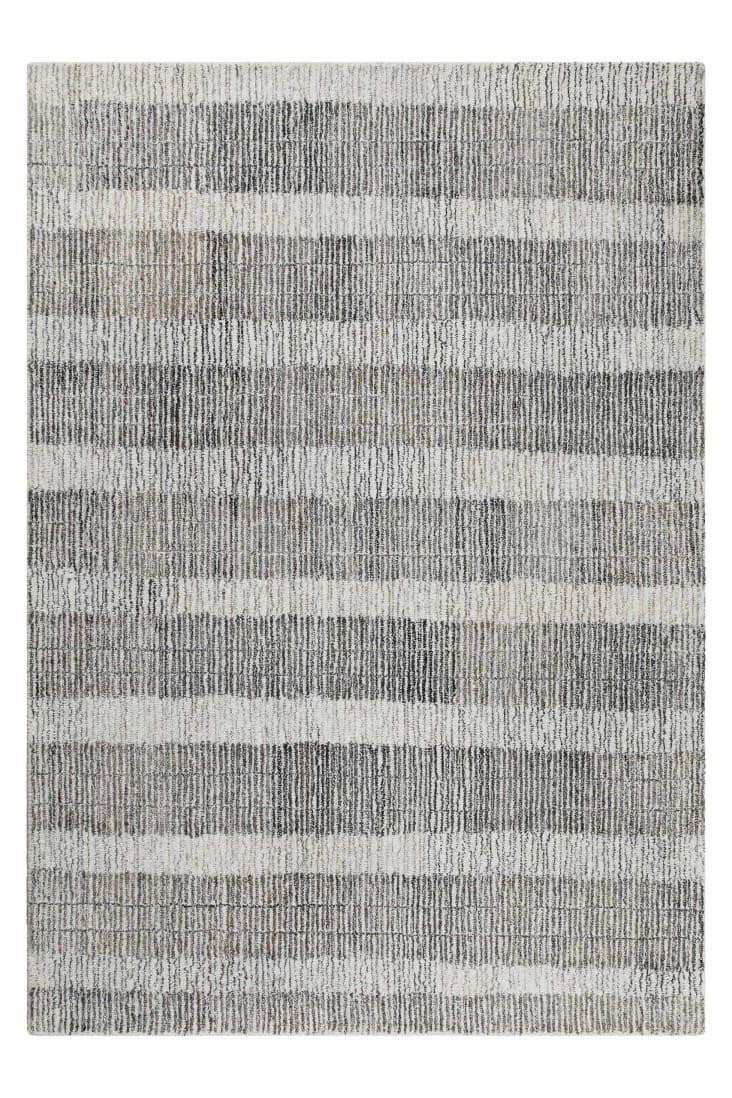 Tapis beige et gris futé main à rayures 200x300 Hamptons | Maisons du Monde