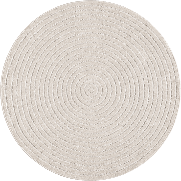 In-/Outdoor Teppich, Boho Style, Creme, 120 cm, Rund Santo plus ...