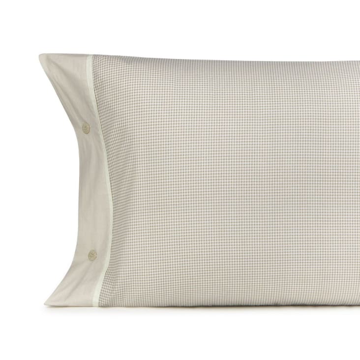 Funda almoha algodón cuadros vichy gris piedra 45x160 Gropat | Maisons ...