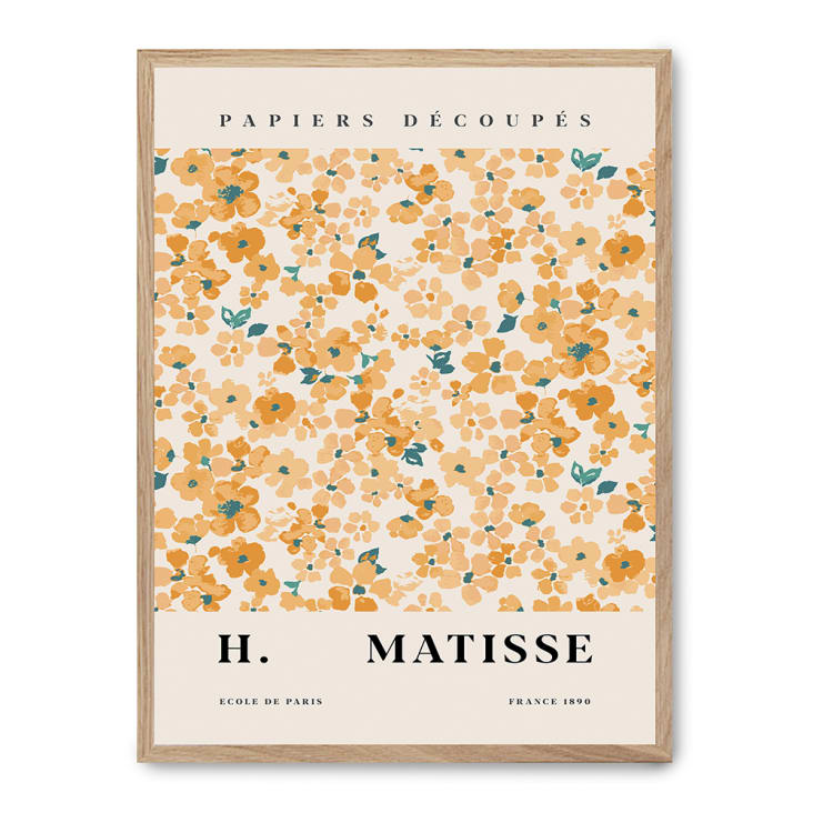 Cuadro cut-out flowers ii, marco roble, 30x40 cm Matisse | Maisons du Monde