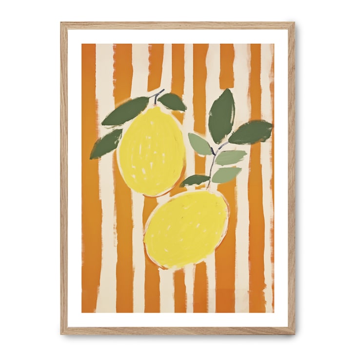 Cuadro lemons ii, marco roble, 50x70 cm Gastronomia | Maisons du Monde