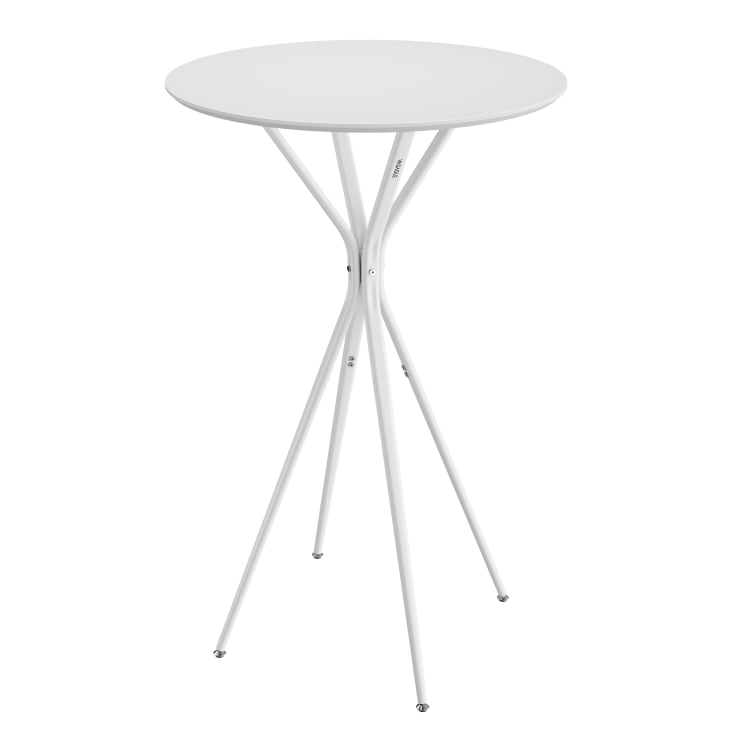 Table de bar ronde haute structure métallique 60 x 60 x 105 cm blanc ...