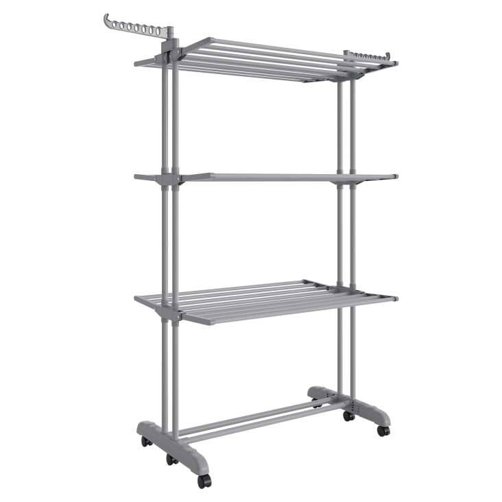 Étendoir à linge avec roulettes pliable gris | Maisons du Monde