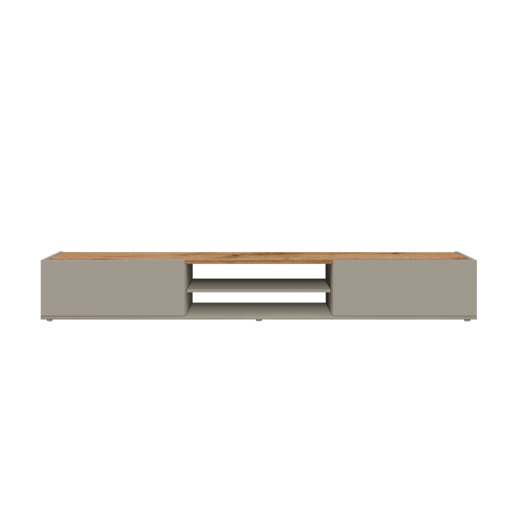 Mobile TV a 2 Ante Effetto Legno Tortora Opaco e Rovere 210x35x30 cm ...
