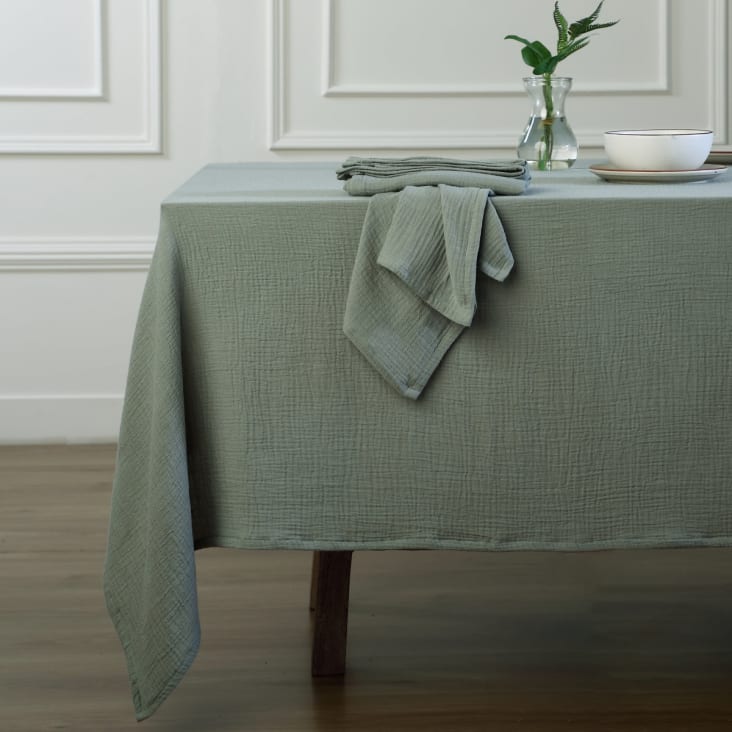 Nappe gaze de coton céladon 150x300 Carla | Maisons du Monde