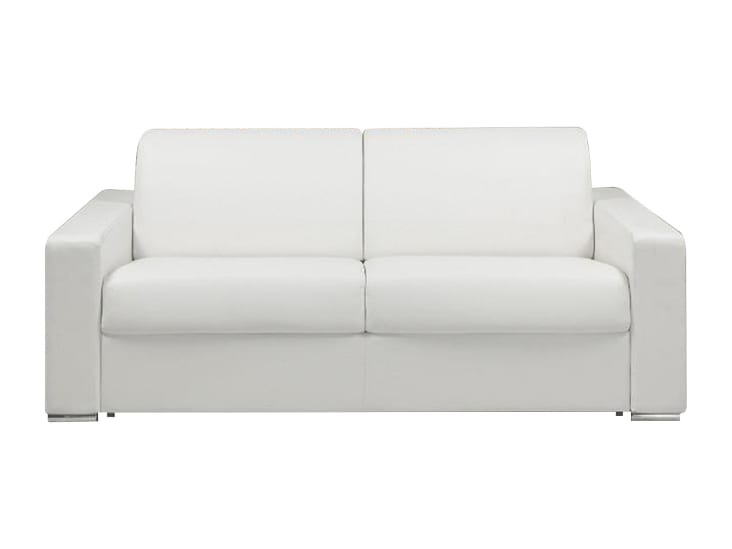 Canapé convertible simili cuir 3 places blanc Calito | Maisons du Monde