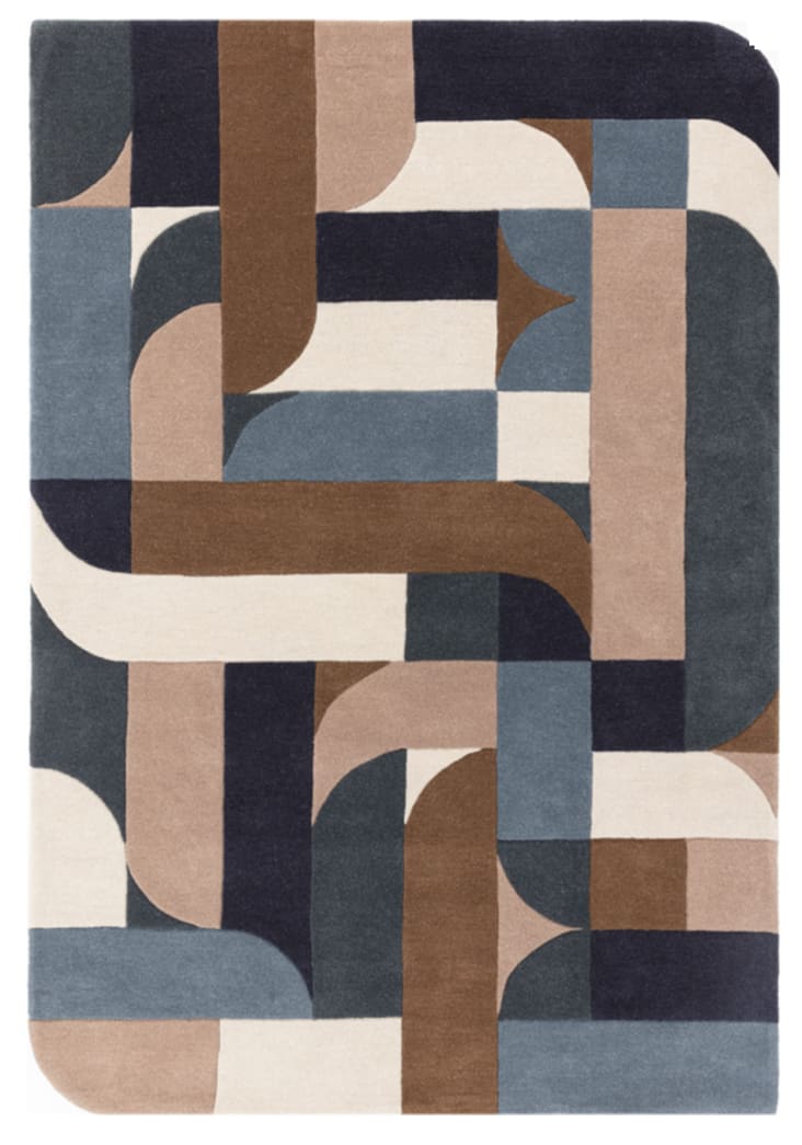 Tappeto moderno tufted a mano in lana Blu 120x170 cm Jinga | Maisons du ...